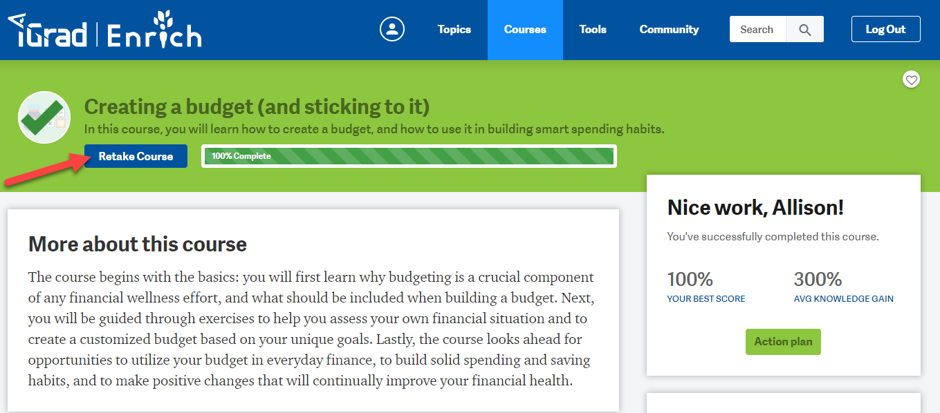 How to Retake a Course – Enrich Support